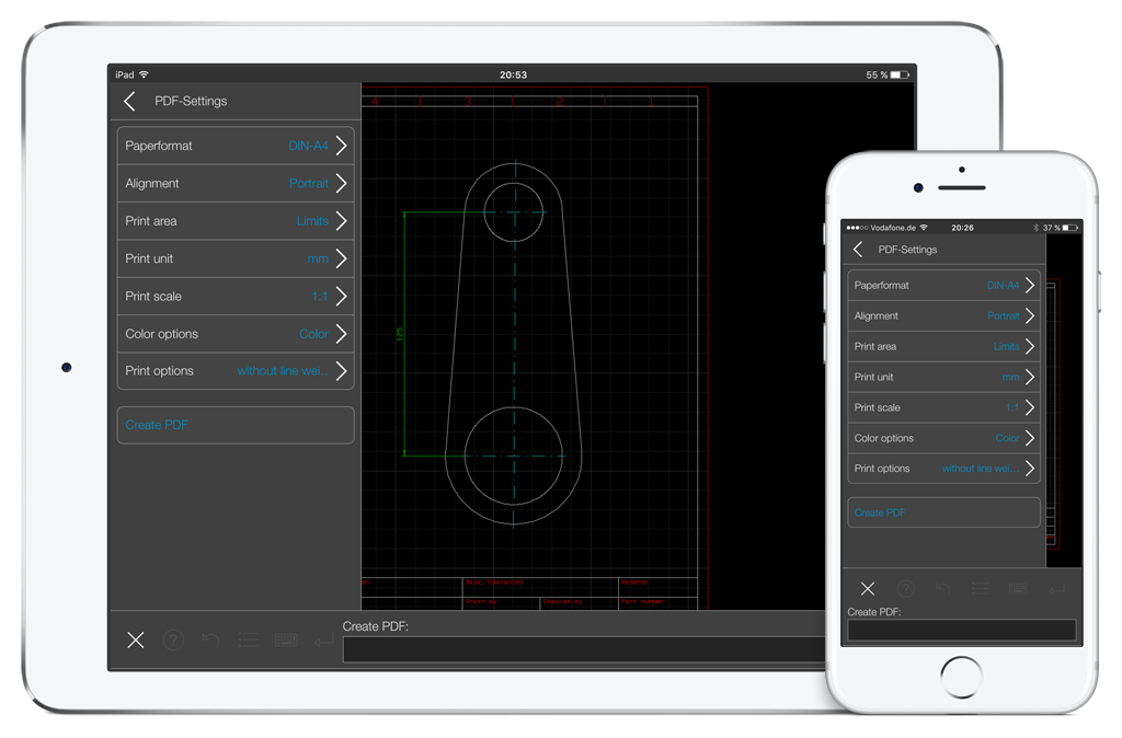 2D CAD-System for iOS and Android